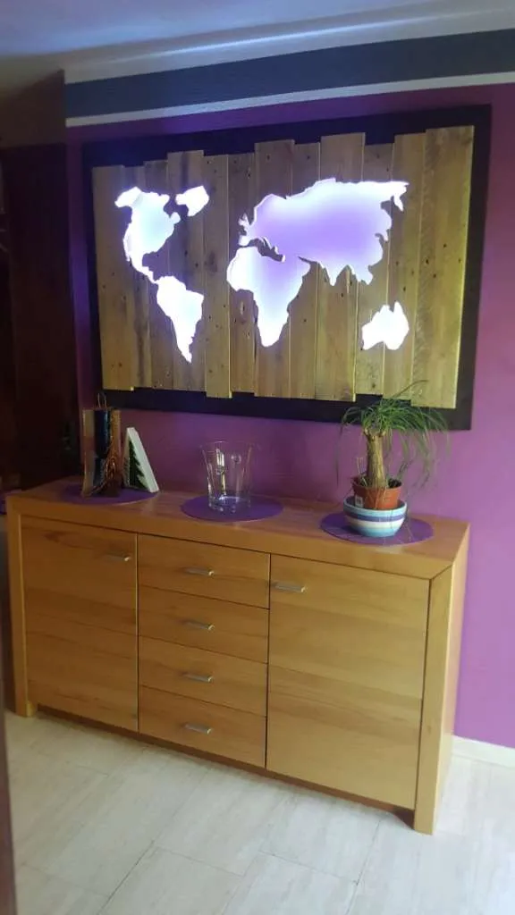 Wood LED Lighting World Map | Echtholz | Einzelstück, € 300,- (3352 St ...