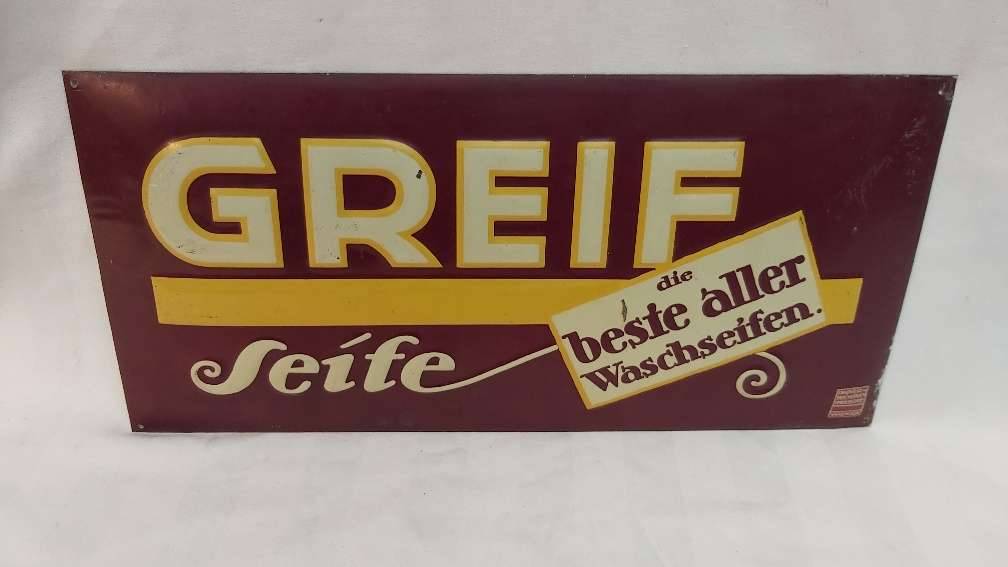 Reklameschild Blechschild Greif Seife (kein Emailschild), € 75,- (4184 ...