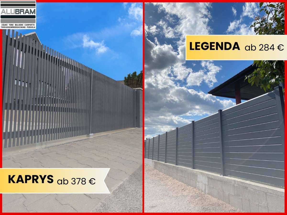 Aluminium Designzäune - Modell KAPRYS (senkrecht) & Modell LEGENDA ...