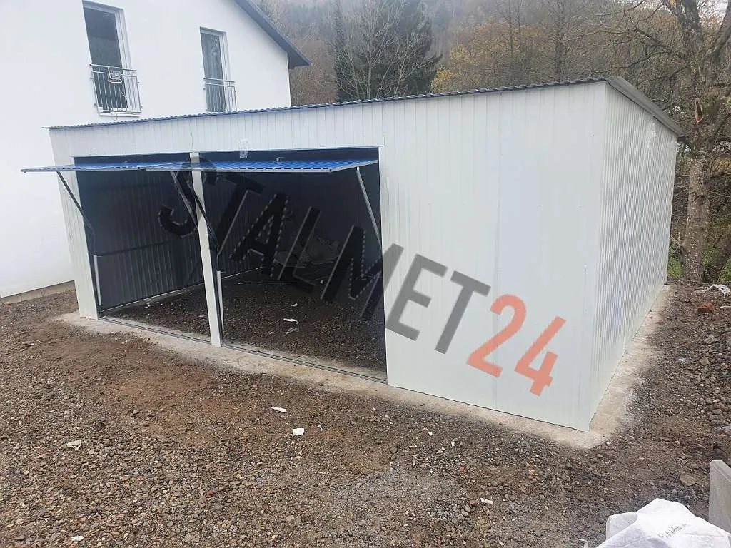 Blechgarage 8x6 Garage KFZ Lager Schuppe 4Kantprofil Schwingtor ...