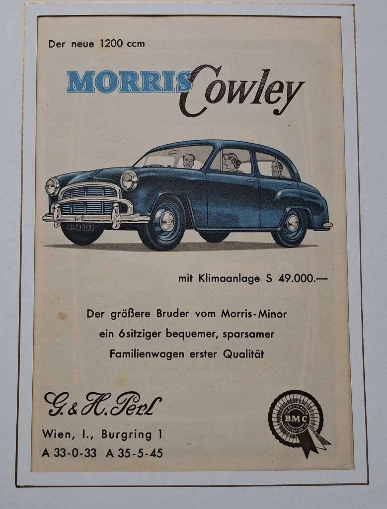 1955 Morris Cowley Automobil Oldtimer Werbung Reklame Perl Wien, € 10 ...