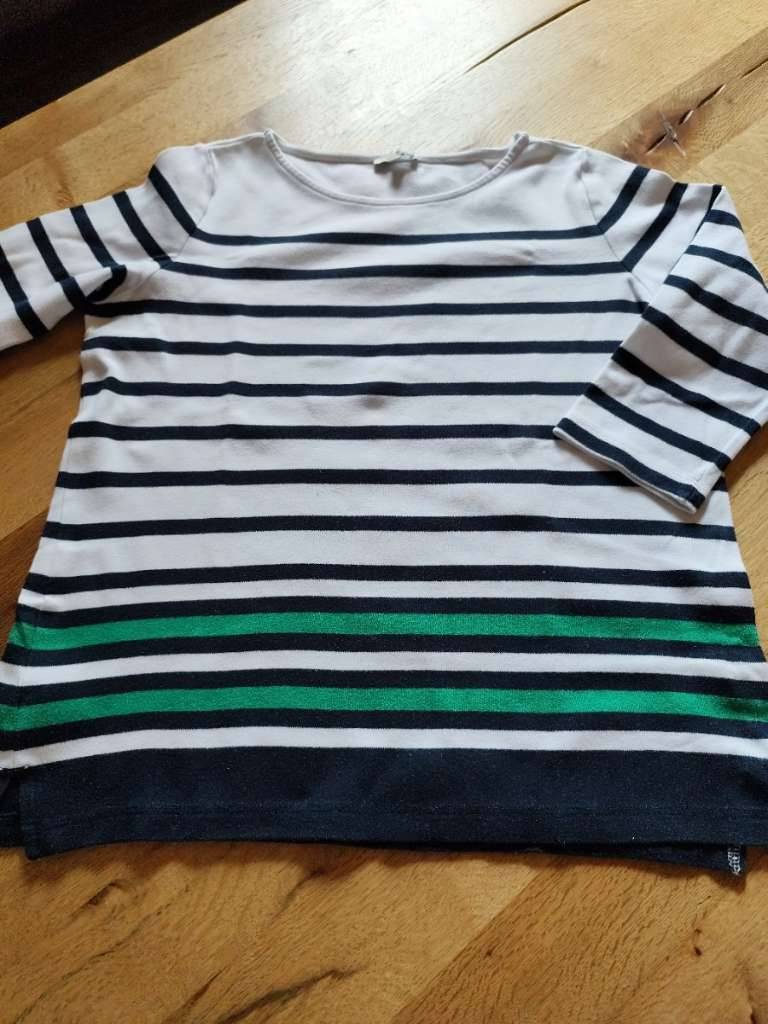 Shirt 3/4 Ärmel weiß blau grün gestreift Größe S von Tom Tailor, € 1,99 ...
