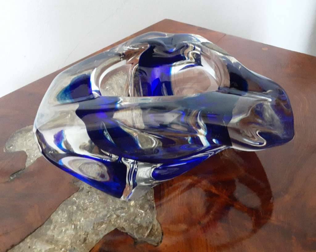 Aschenbecher massiv schwer Alt Lux Glas Made in Austria 50er 60er Jahre ...