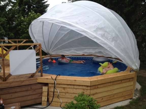 Kertex Cabriodach 560 9 Streben Poolüberdachung Schwimmbadüberdachung ...