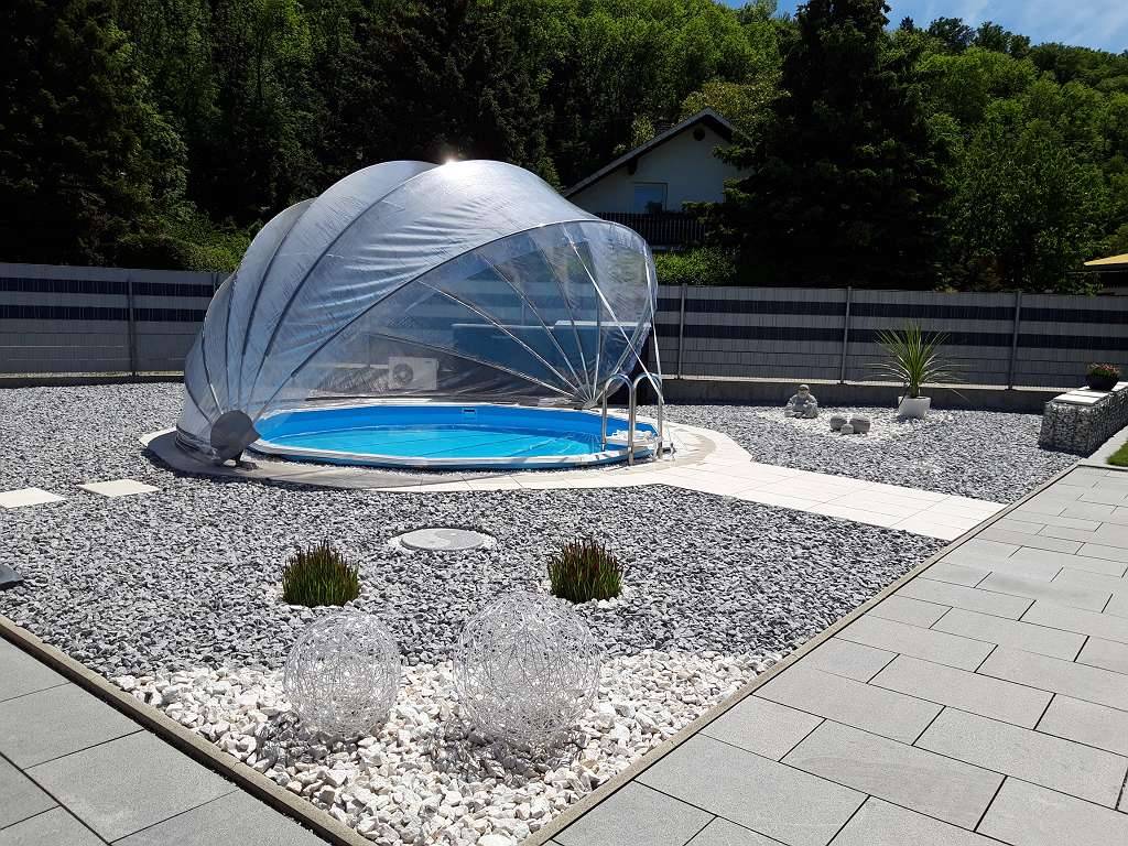 Kertex Cabriodach 560 9 Streben Poolüberdachung Schwimmbadüberdachung ...