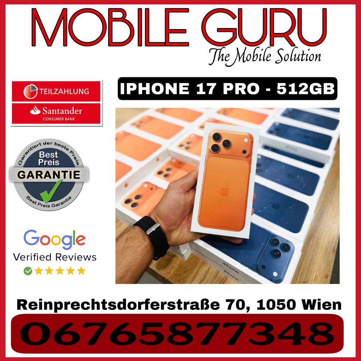 IPhone 17 Pro - 512Gb - Orange - Nagelneu/Versiegelt - Offen für alle ...