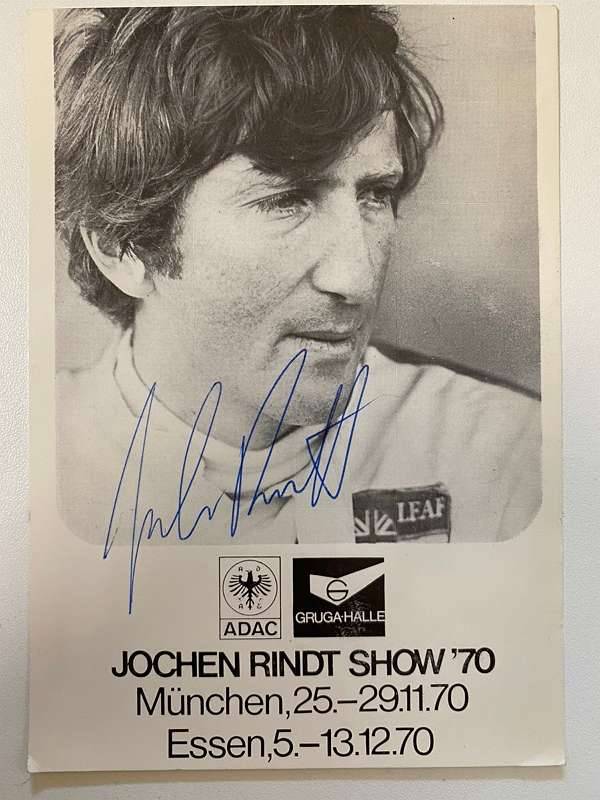 Jochen Rindt Autogrammkarte mit Autogramm, € 900,- (5071 Salzburg ...