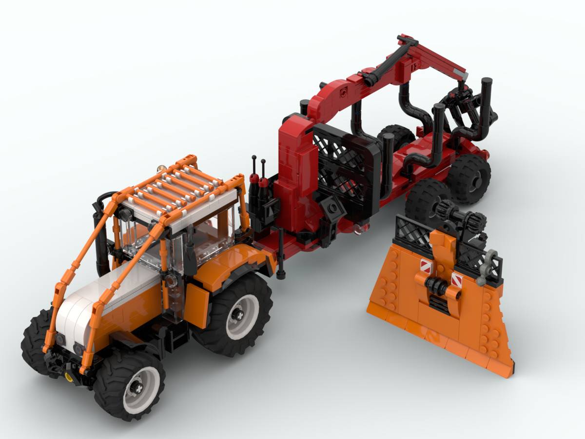 Lego Traktor Steyr 4110 Forst & Stepa Rückewagen & Seilwinde, € 125 ...