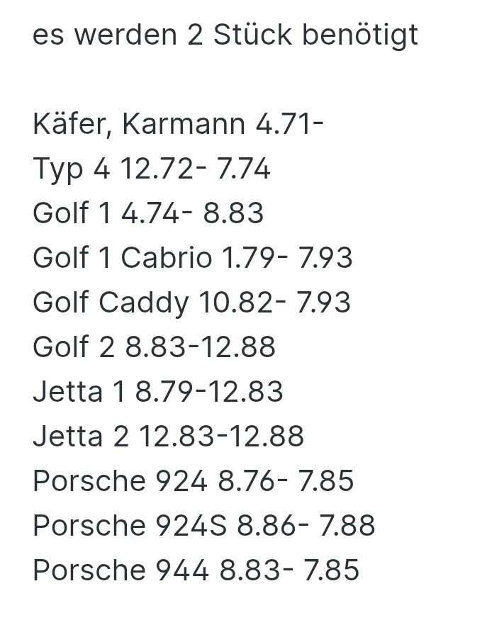VW Abrissschraube N1300613 Golf 1 und 2, Käfer, Buggy, Porsche, € 7 ...