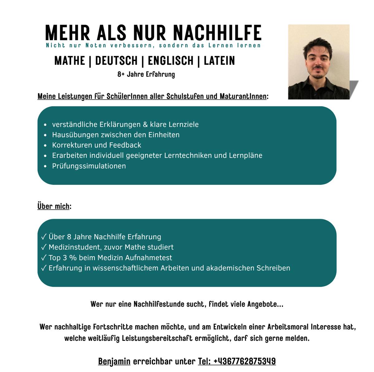 MEHR ALS NUR NACHHILFE| MATHE | DEUTSCH | ENGLISCH | LATEIN |||60min ...