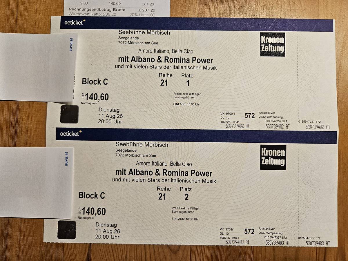 Zwei Tickets für die italienische Schlagernacht mit Al Bano & Romina ...