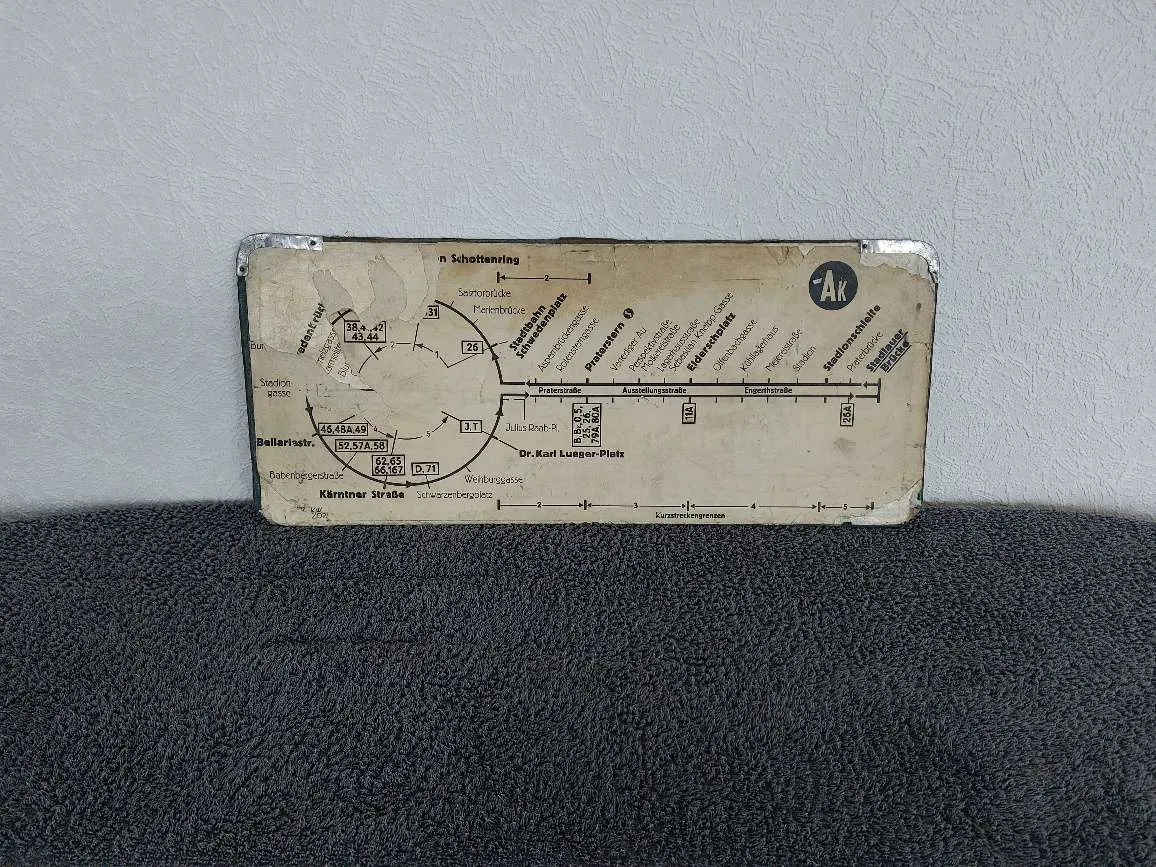Linienschild Wiener Straßenbahn Linie Ak, € 39,- (1220 Wien) - willhaben