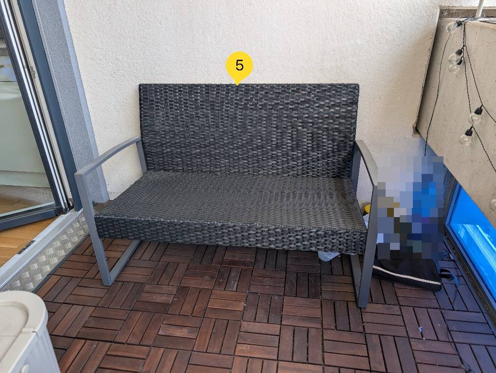 Moderne Gartengarnitur - Tisch + 4 Sitzplätze (2 Sessel, Zweisitzer ...