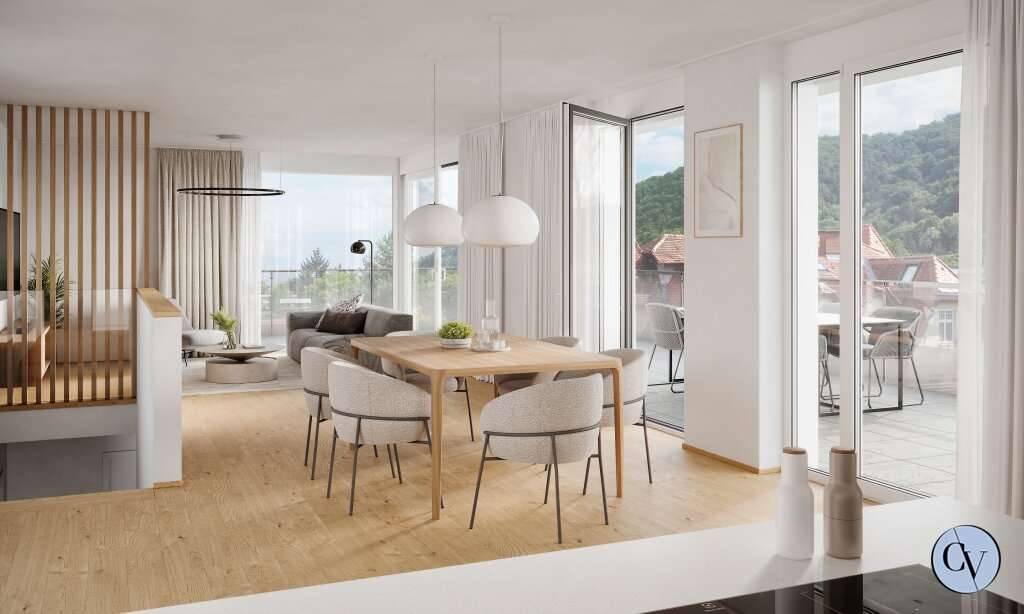 Einzigartige Maisonette-Wohnung mit großzügier Terrasse und Blick auf ...