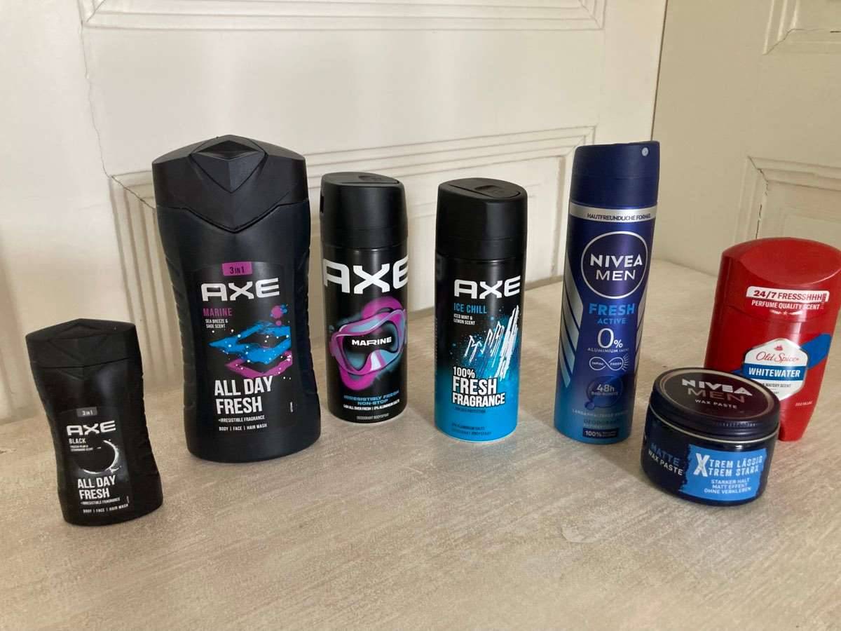 Axe Nivea Men Deo Spray Duschgel Shampoo Gesicht Old Spice Deo Stick ...