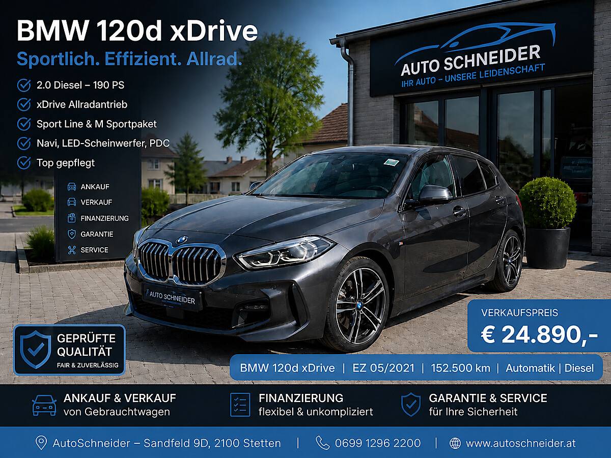 BMW 1er-Reihe 120d xDrive Aut. M Sport Head Up Display Allrad Limousine ...