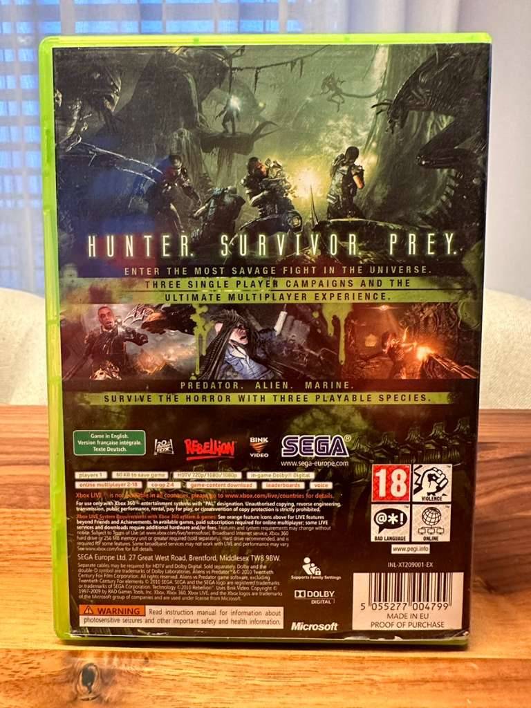 Aliens vs. Predator Mircosoft Xbox 360 Spiel Sega, € 19,99 (1140 Wien ...