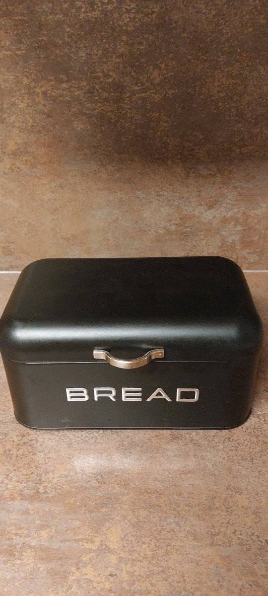 Brotdose schwarz/ silber aus Metall - Brotkasten im Retro- bzw. Vintage ...