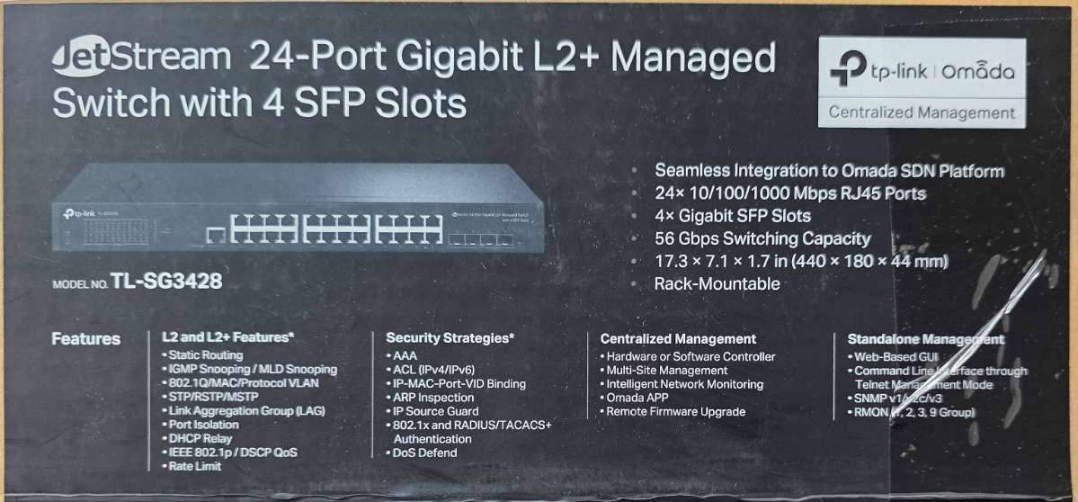 TP-Link SG3400 JetStream Rackmount Gigabit Managed Switch, 24x RJ-45 ...