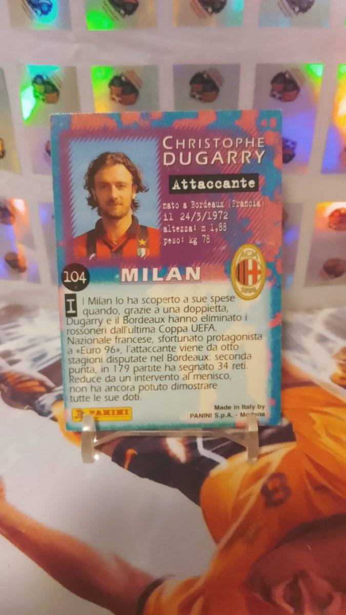 Christophe Dugarry Panini Calcio 1997 AC Milan Mailand Frankreich ...