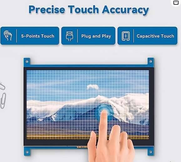 SUNFOUNDER Raspberrry Pi 4 Touchscreen HDMI 7 Zoll 1024 × 600 LCD ...