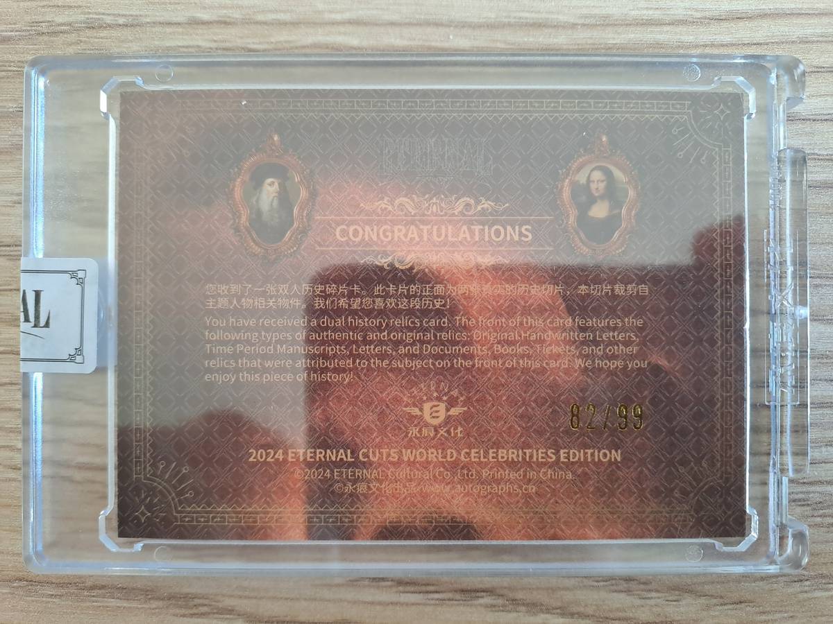 2024 Eternal Cuts World Celebrities Edition 82/99 Leonardo da Vinci ...