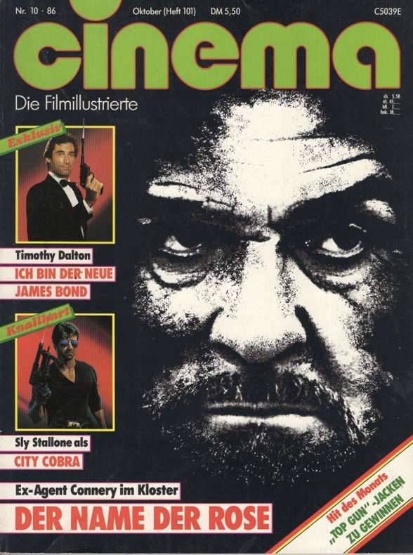 CINEMA 10/1986 SEAN CONNERY, CHRISTIAN SLATER, TIMOTHY DALTON ...