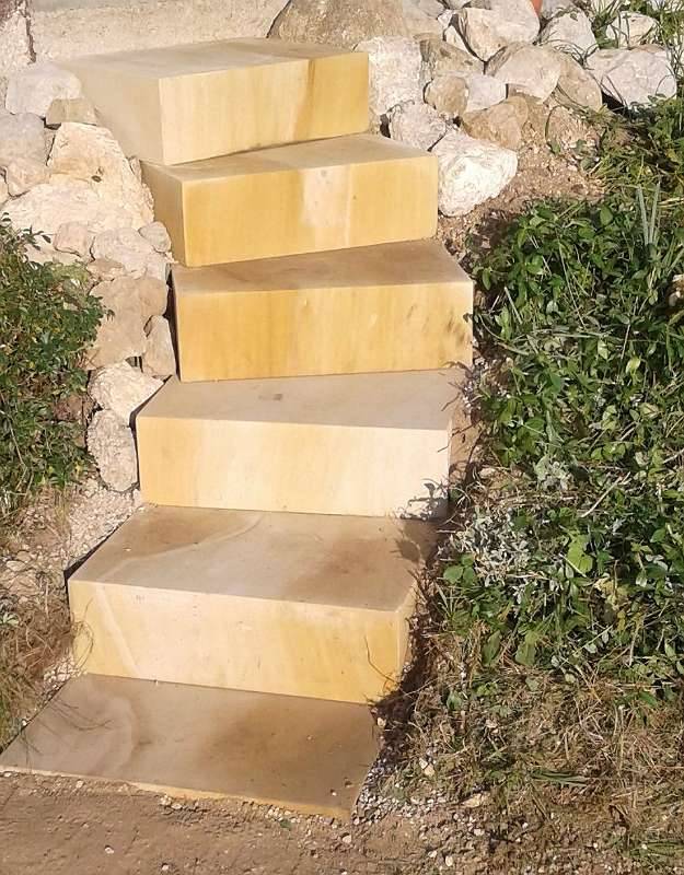 Blockstufen gesägt - Sandstein beige/ gelb - Naturstein, € 54,- (2453 ...