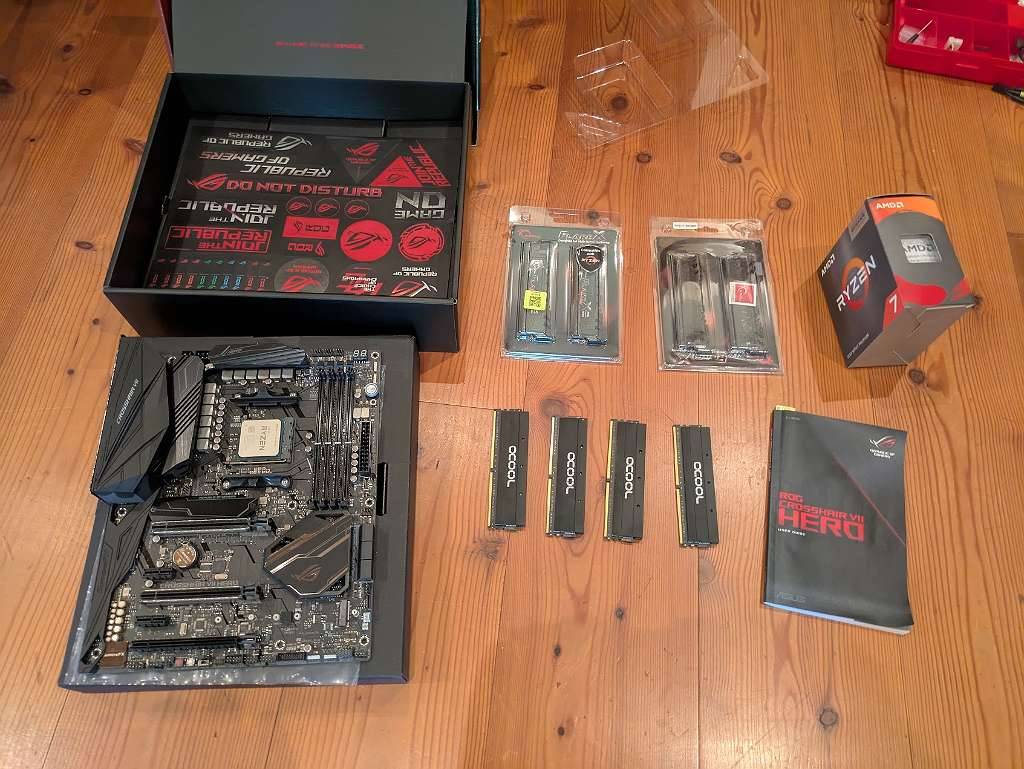 AMD Ryzen 7 5800X3D, 32GB RAM, Asus Crosshair VII Hero, € 430,- (3680 ...