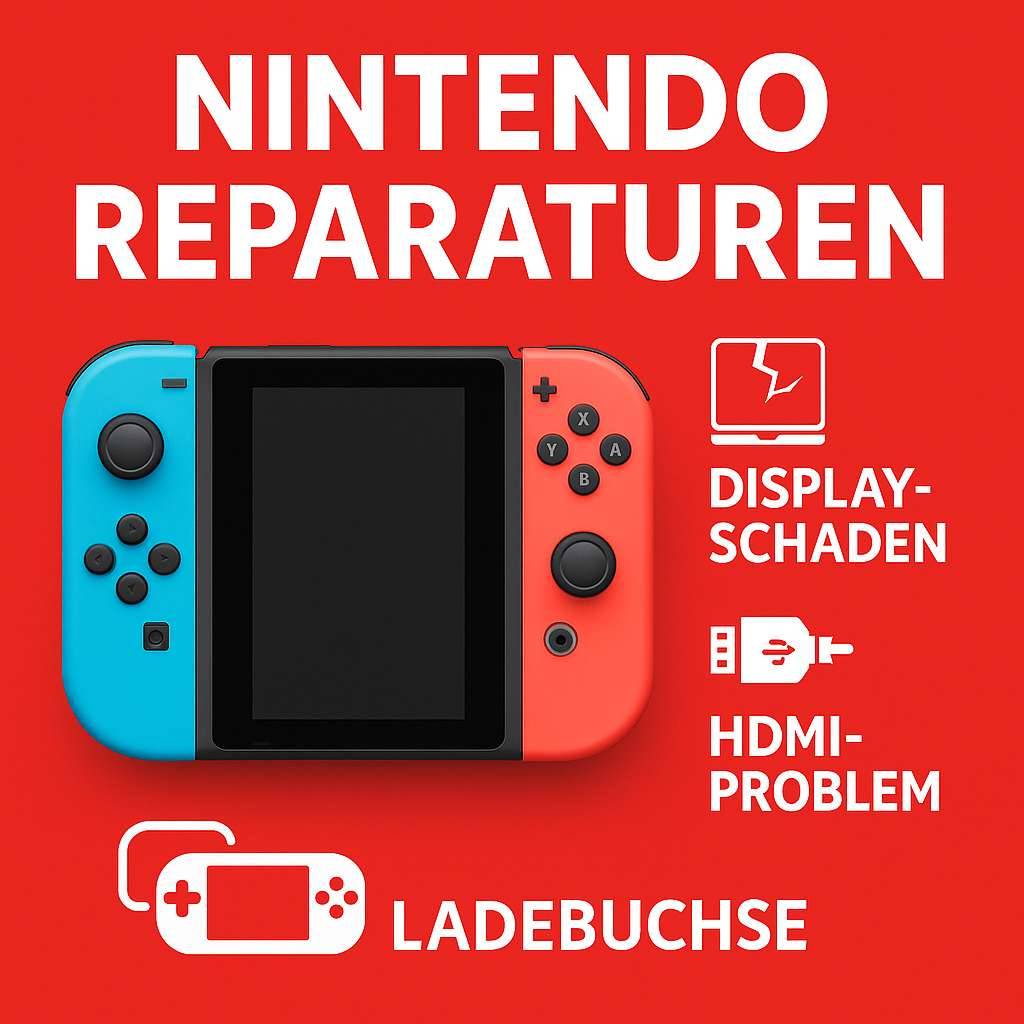 Nintendo SWITCH Reparaturen HDMI Anschluss, Ladeanschluss, Akku ...