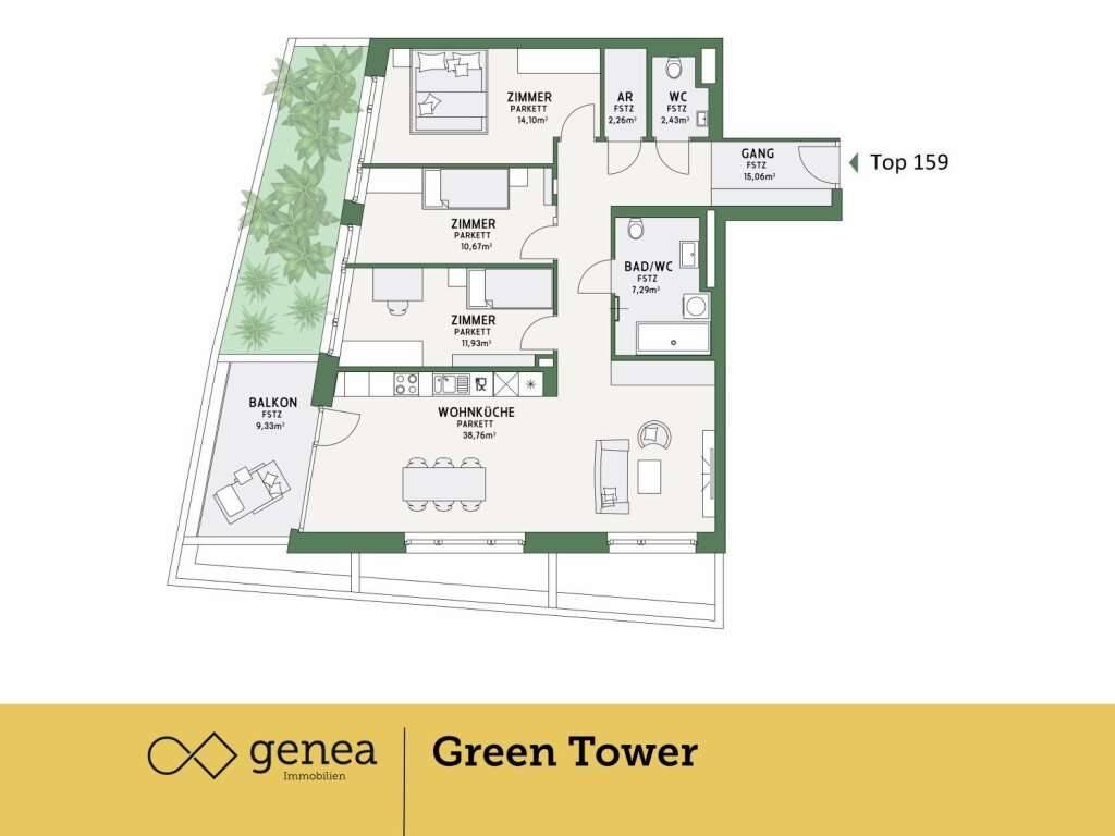 Provisionsfrei | Urbanes Wohnen im Grünen | Green Tower in Reininghaus ...