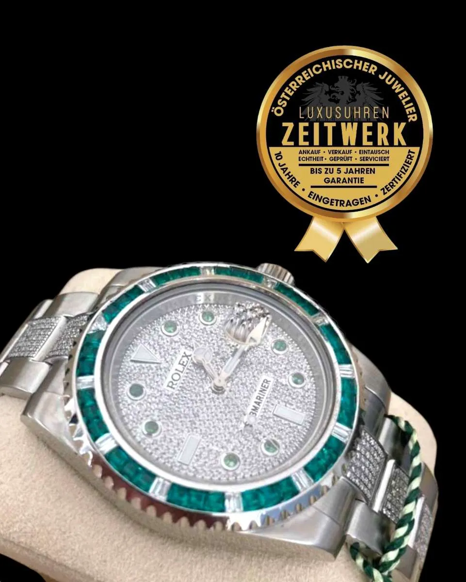 ROLEX SUBMARINER DATE MIT CUSTOM-DIAMANT OPTIK! ANGEFERTIGTES ...